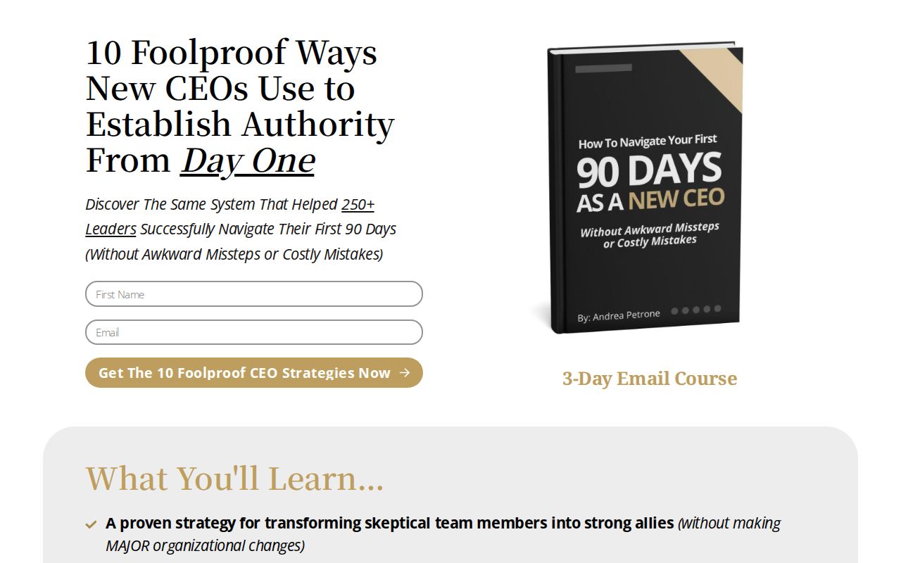 10 Foolproof Ways New CEOs Use to Establish Authority From Day One